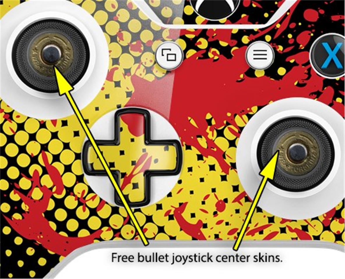 XBOX One S and One X Wireless Controller Skins Halftone Splatter Yellow ...
