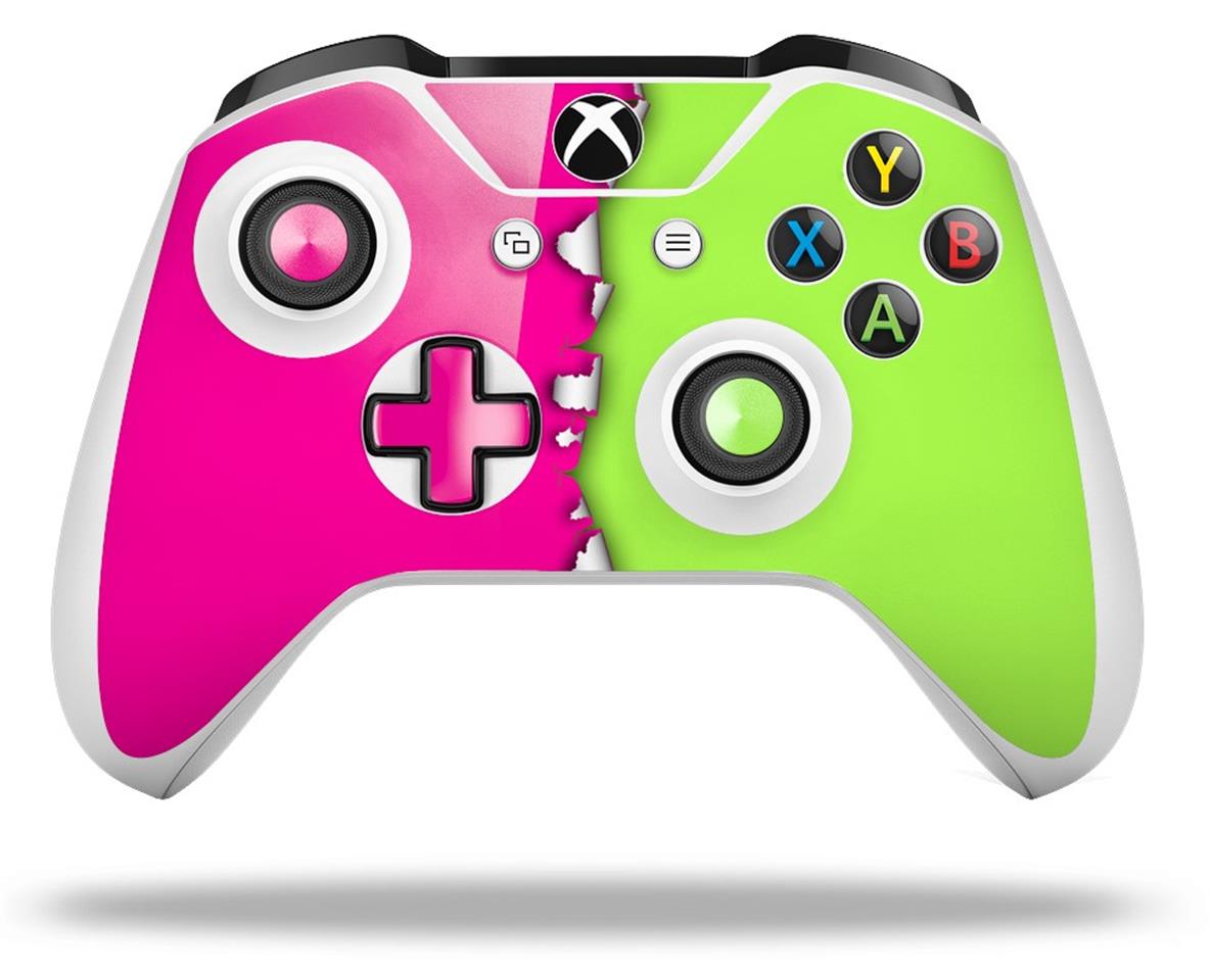 XBOX One S and One X Wireless Controller Skins Ripped Colors Hot Pink ...