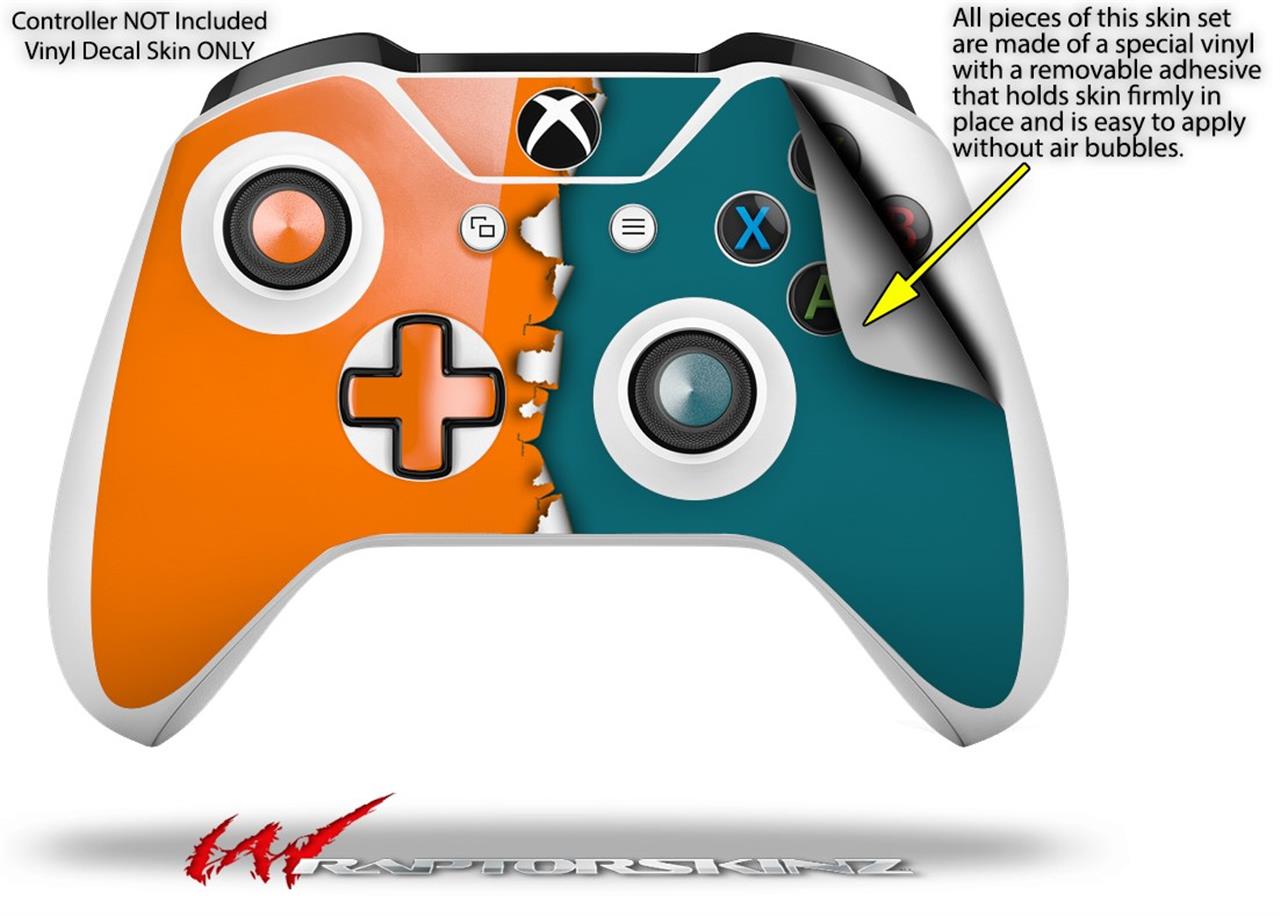 XBOX One S and One X Wireless Controller Skins Ripped Colors Orange ...