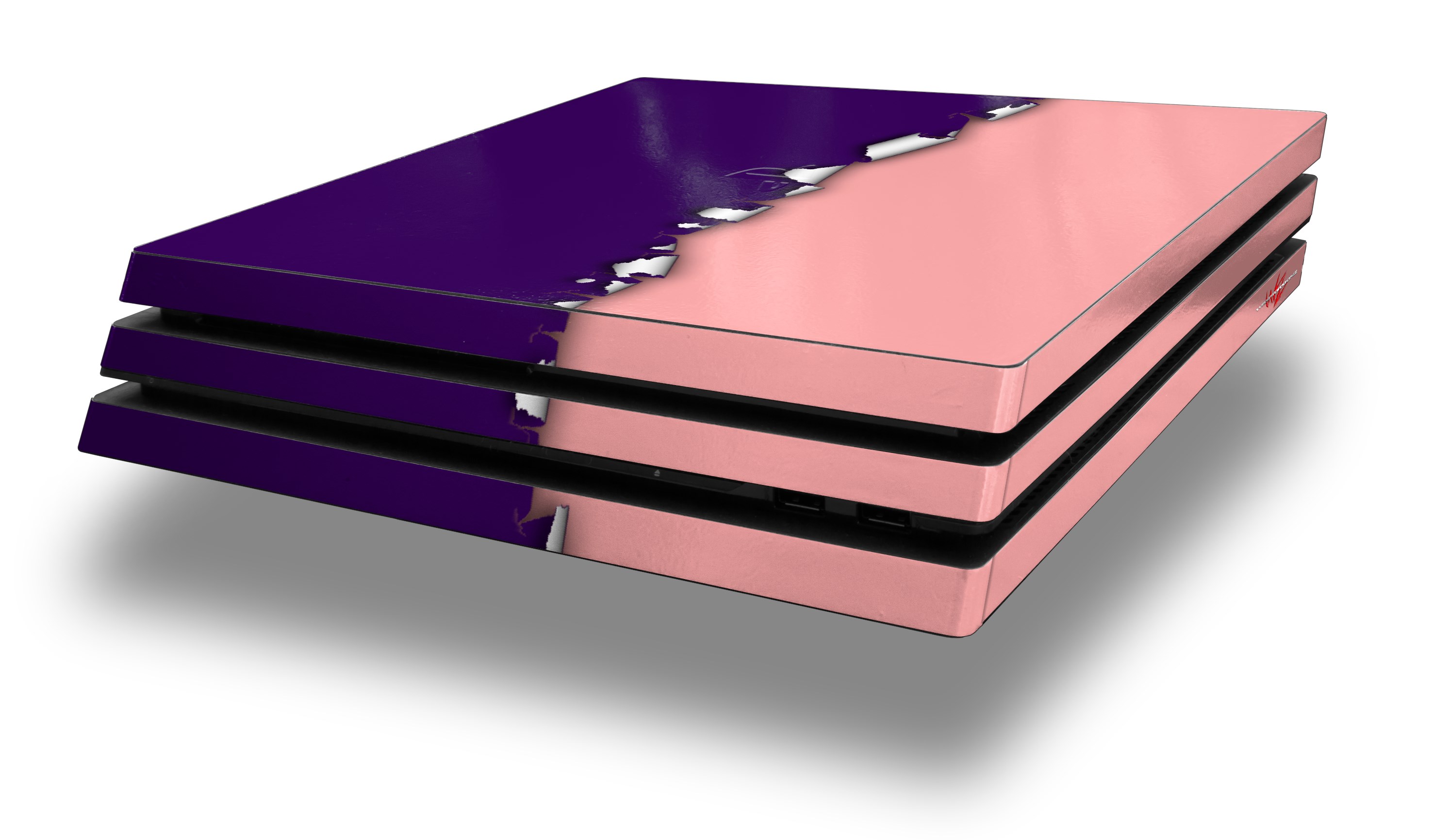 Sony PS4 Pro Console Skins Ripped Colors Purple Pink | WraptorSkinz