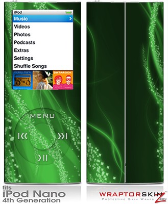 iPod Nano 4G (4th Generation) Skins Mystic Vortex Green | WraptorSkinz