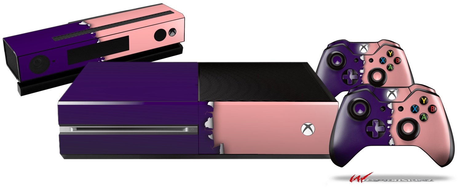 XBOX One Original Console and Controller Skins Bundle Ripped Colors ...