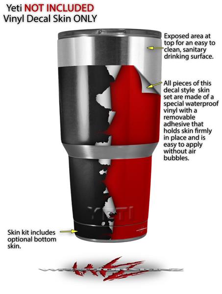 Yeti - Ozark Trail Tumbler 30oz Skin Wraps Ripped Colors Black Red ...