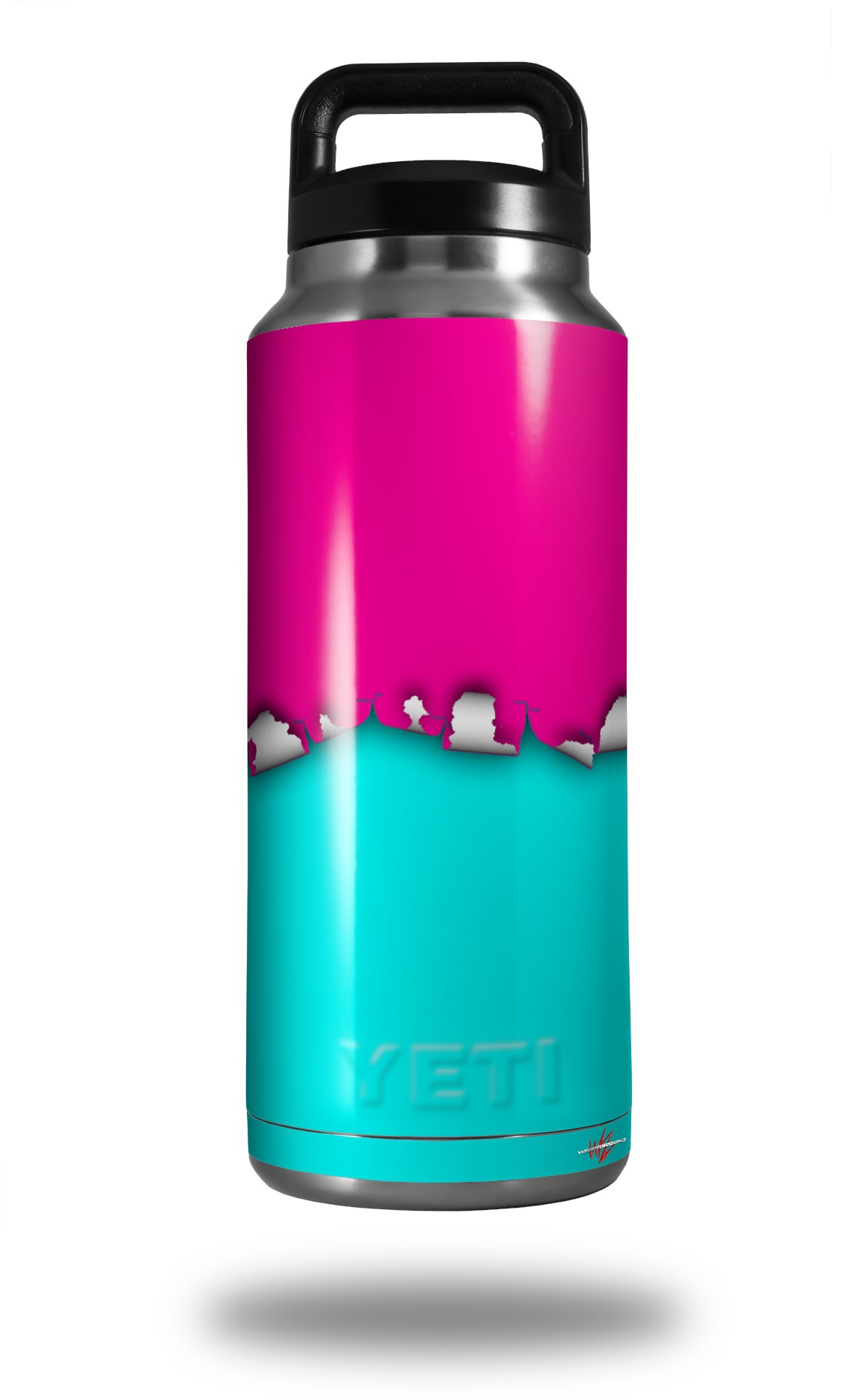Yeti Rambler Bottle 36oz Ripped Colors Hot Pink Neon Teal | WraptorSkinz